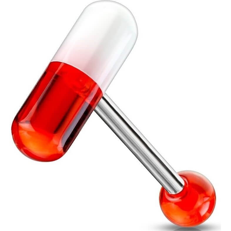 Tongue Barbell Acrylic Pill – PiercingXXL