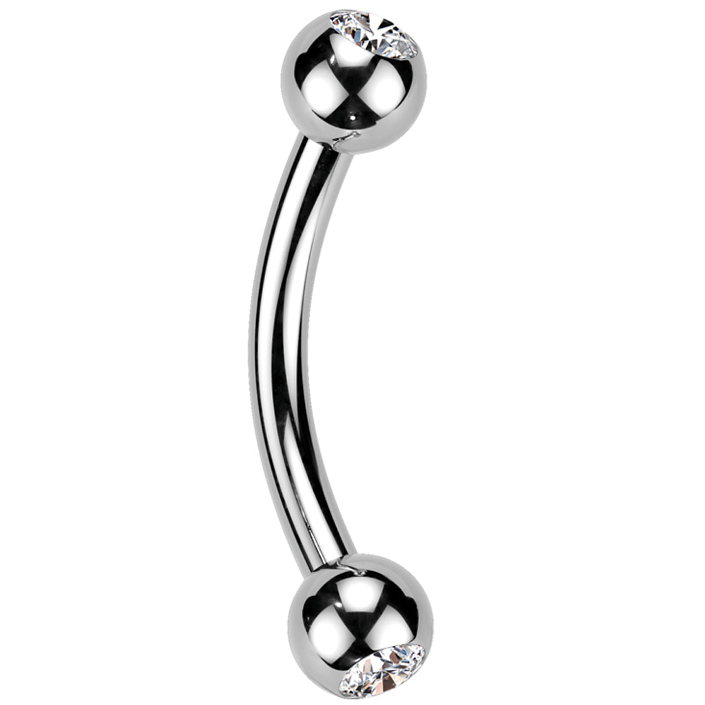 Eyebrow Piercing Ball Zirconia Silver Internally Threaded – PiercingXXL