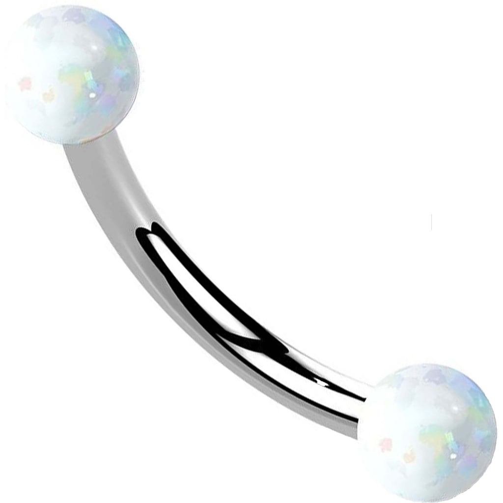 Eyebrow Piercing Ball Opal Silver Internally Threaded – PiercingXXL