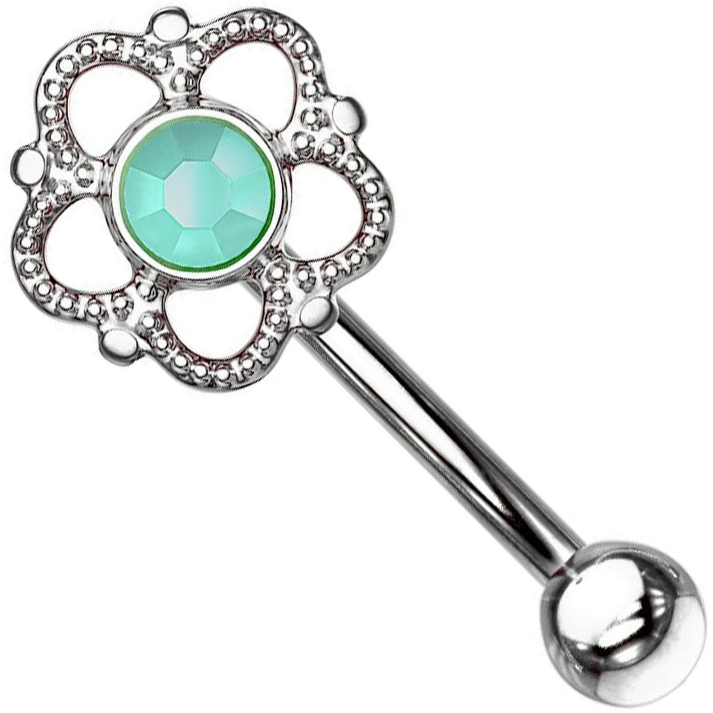 Eyebrow Piercing Flower Turquoise – PiercingXXL