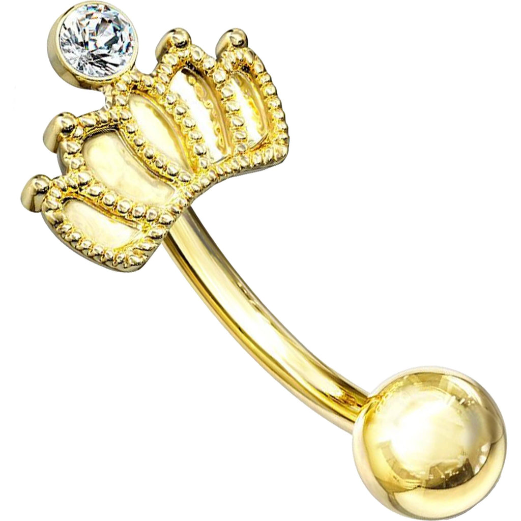 Eyebrow Piercing Crown Zirconia – PiercingXXL