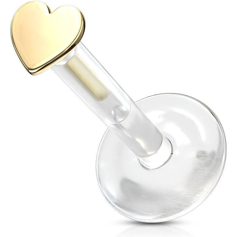 Solid Gold 14 Carat Labret Heart Flat Push-In – PiercingXXL