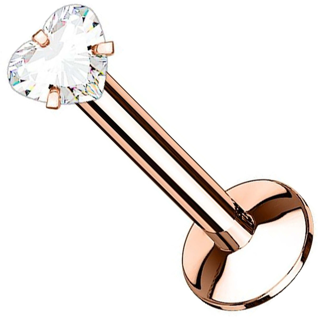 Labret Heart Zirconia Internally Threaded – PiercingXXL