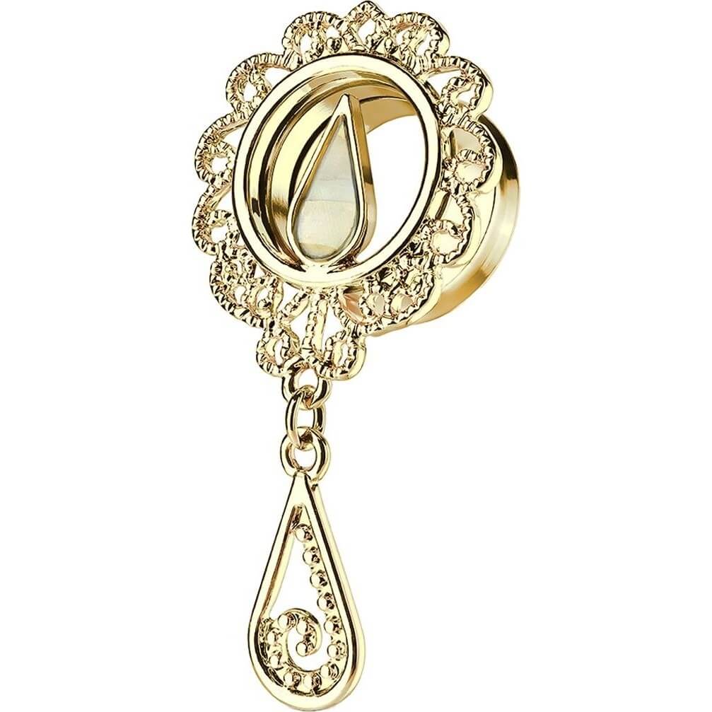 Tunnel Drops Zirconia Gold – PiercingXXL