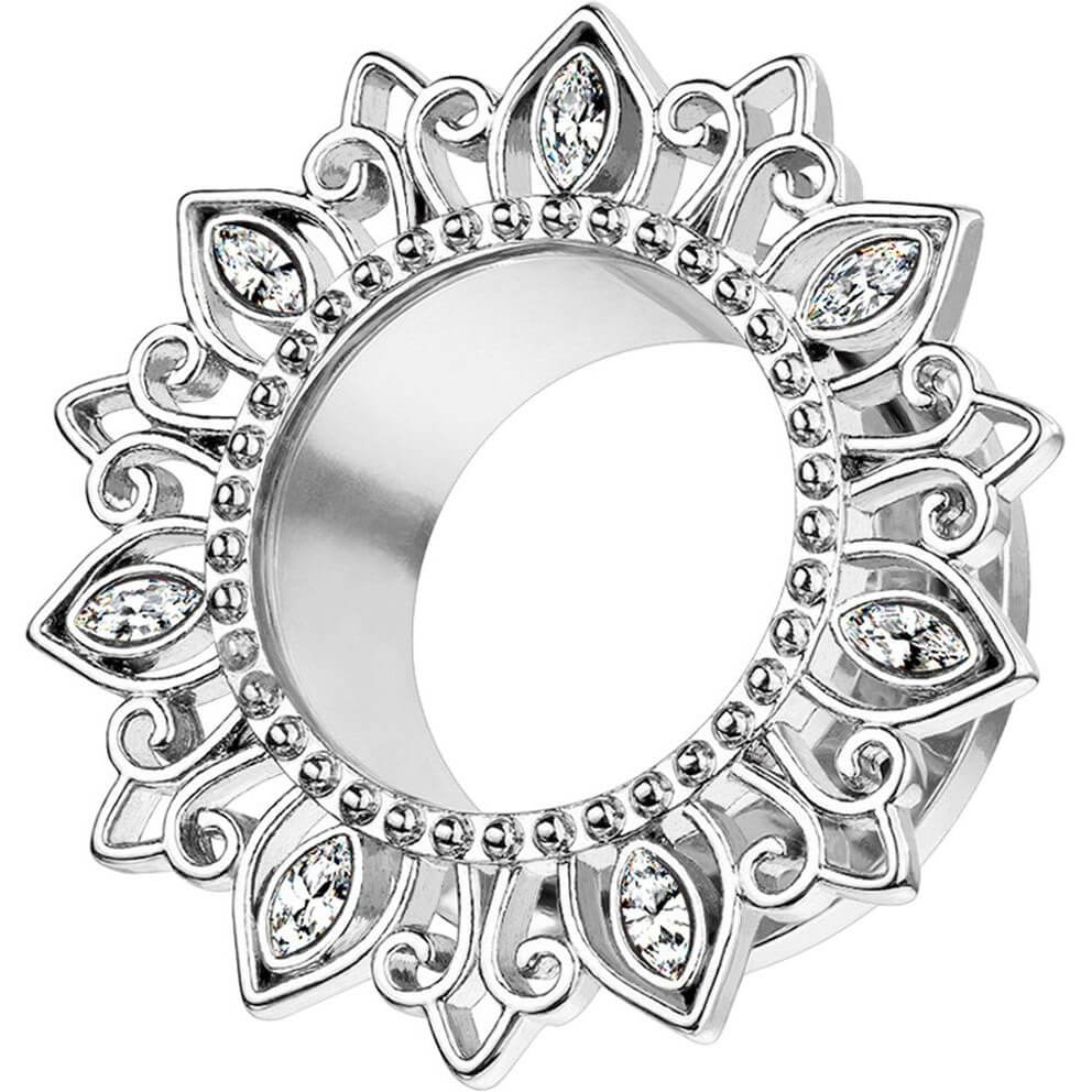 Tunnel Lotus Flower Zirconia Gold – PiercingXXL