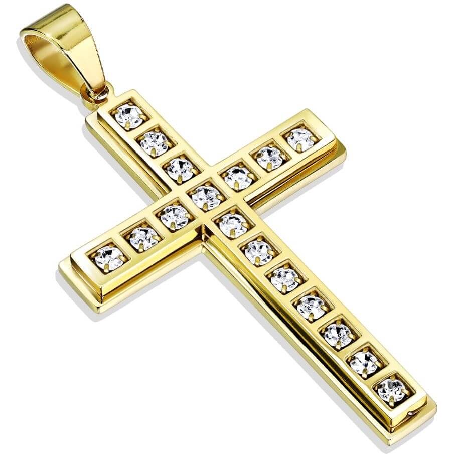 Cross Zirconia Gold – PiercingXXL