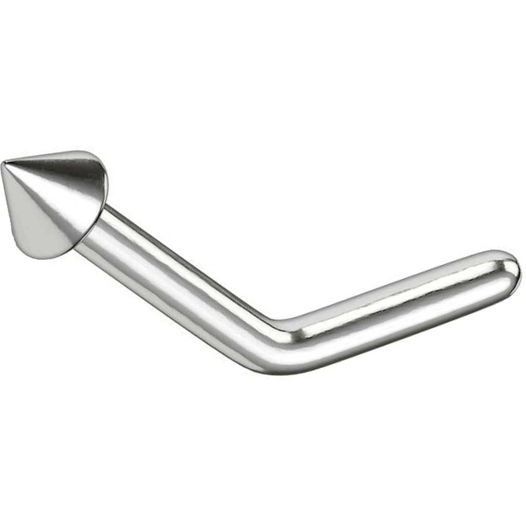 Titanium Nose L-Shape Spiked Dome Ball Silver – PiercingXXL