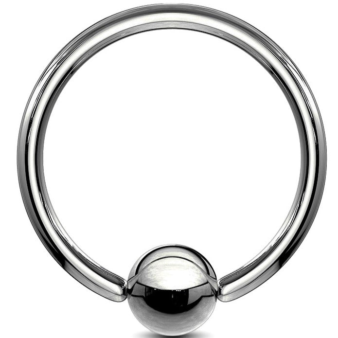 Titanium Ring Silver Captive Bead – PiercingXXL